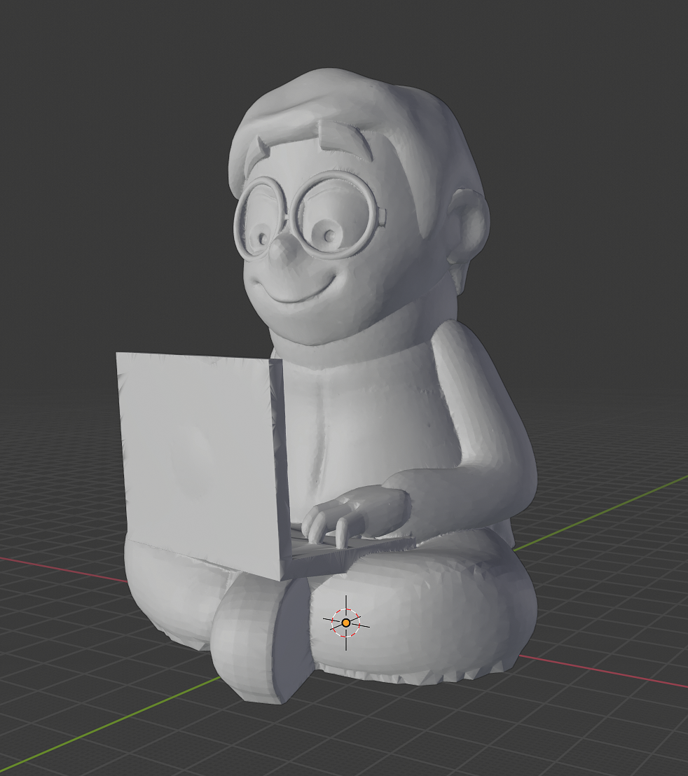 3D cartoon, computer guy.