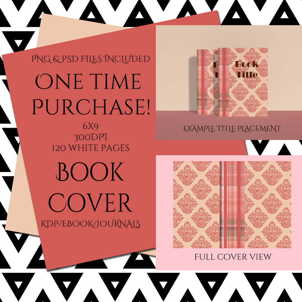 peach plaid KDP journal book cover