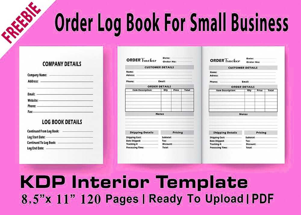 Order Log Book For Small Business KDP Interior 120 Pages
