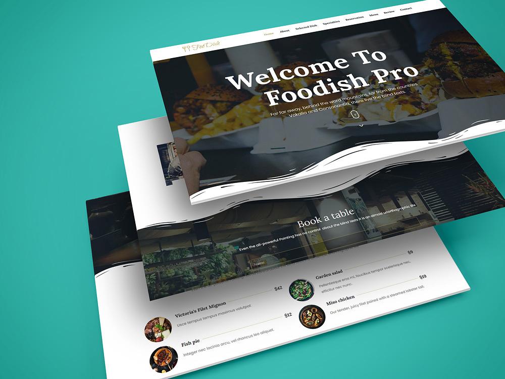Foodish Pro - Single Page Food Website Template with Header and Footer