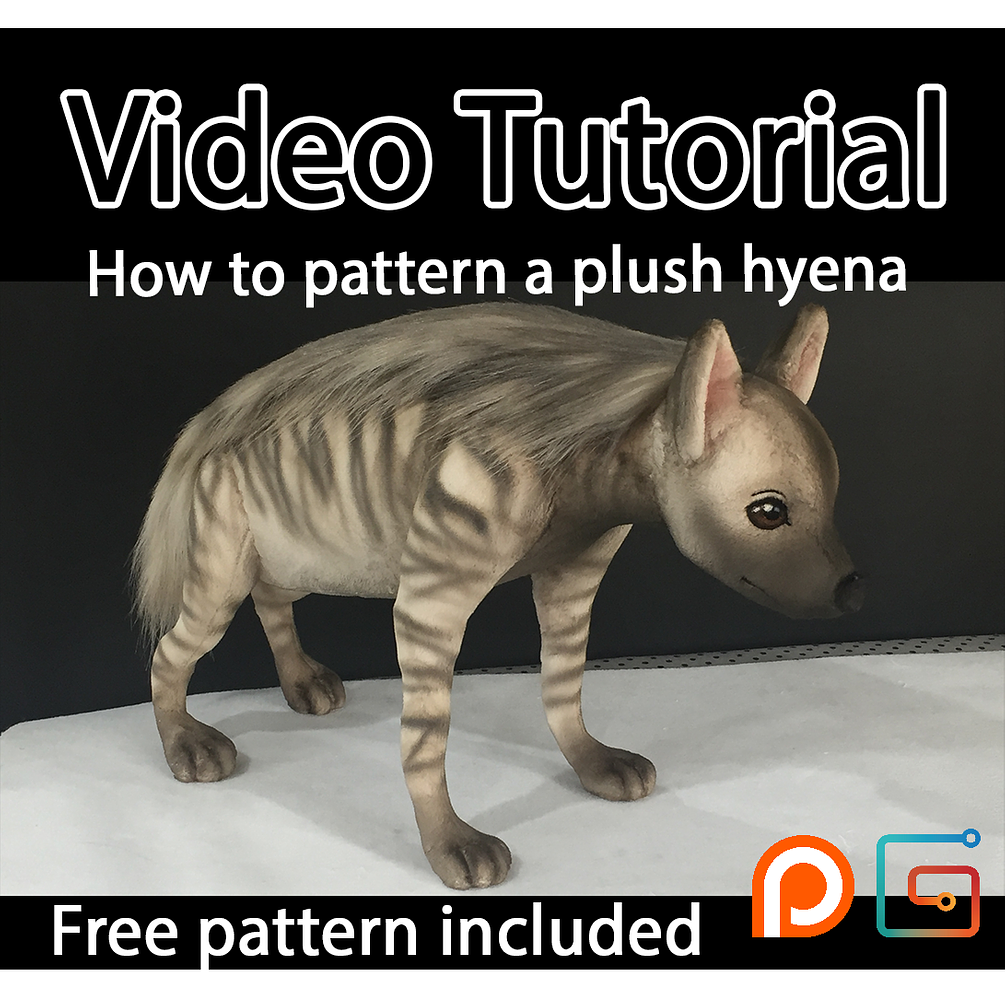 How to pattern a plush hyena - video tutorial with free sewing pattern