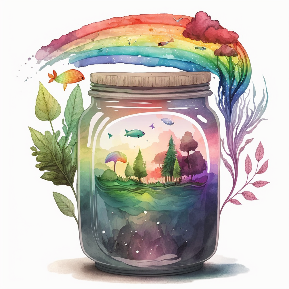 Rainbow in a jar