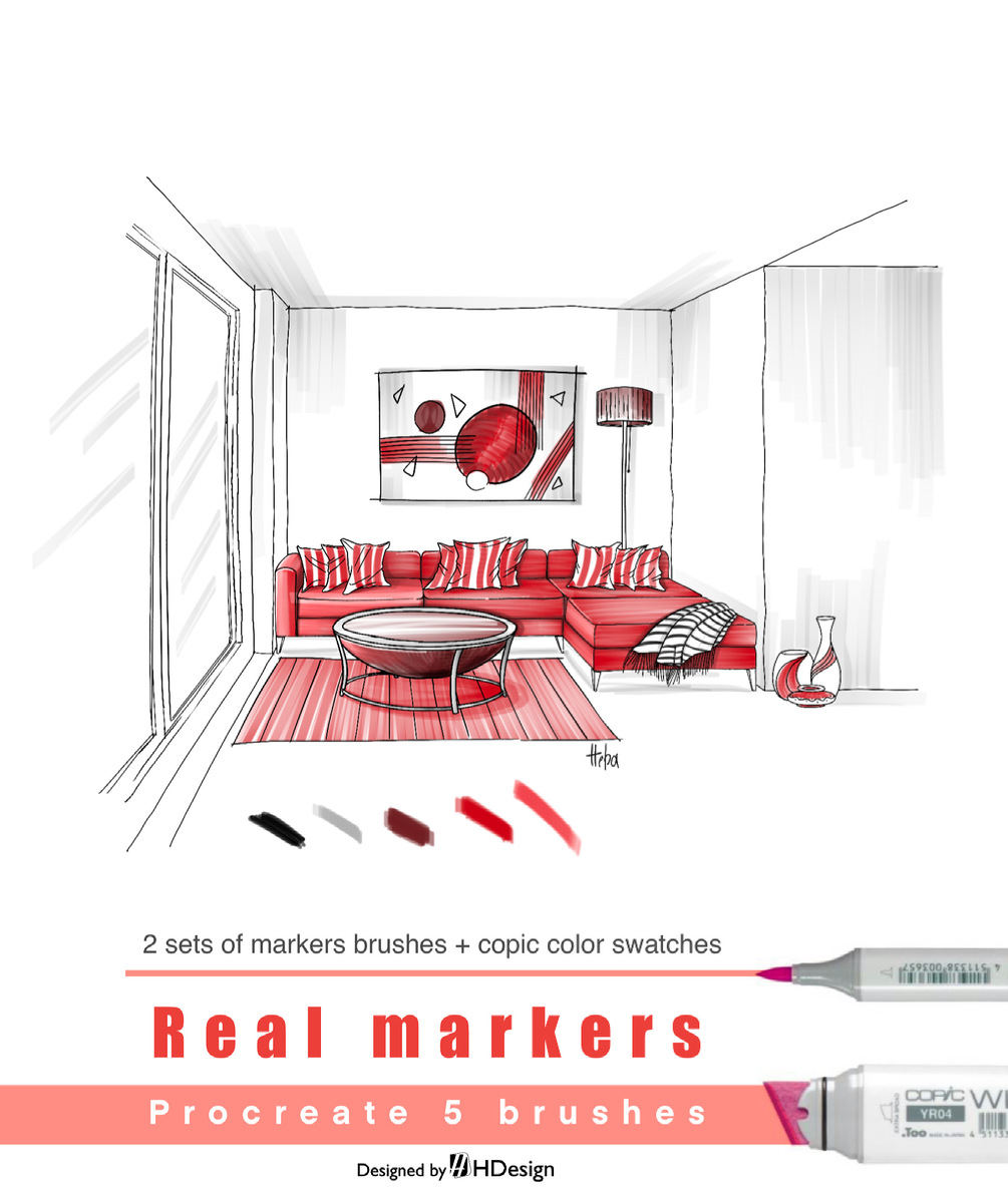 Procreate brushes: real markers