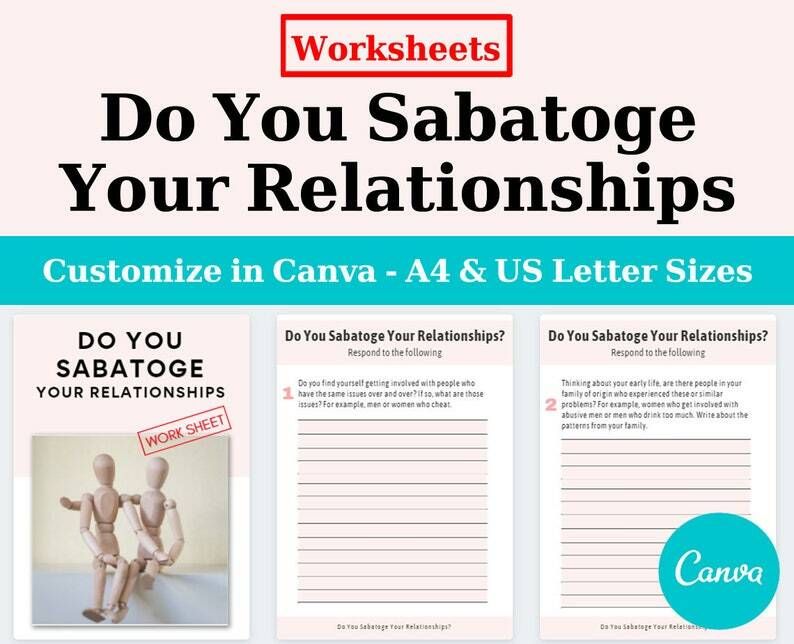Life Coach Templates Worksheets | Do You Sabatoge Your Relationships ...
