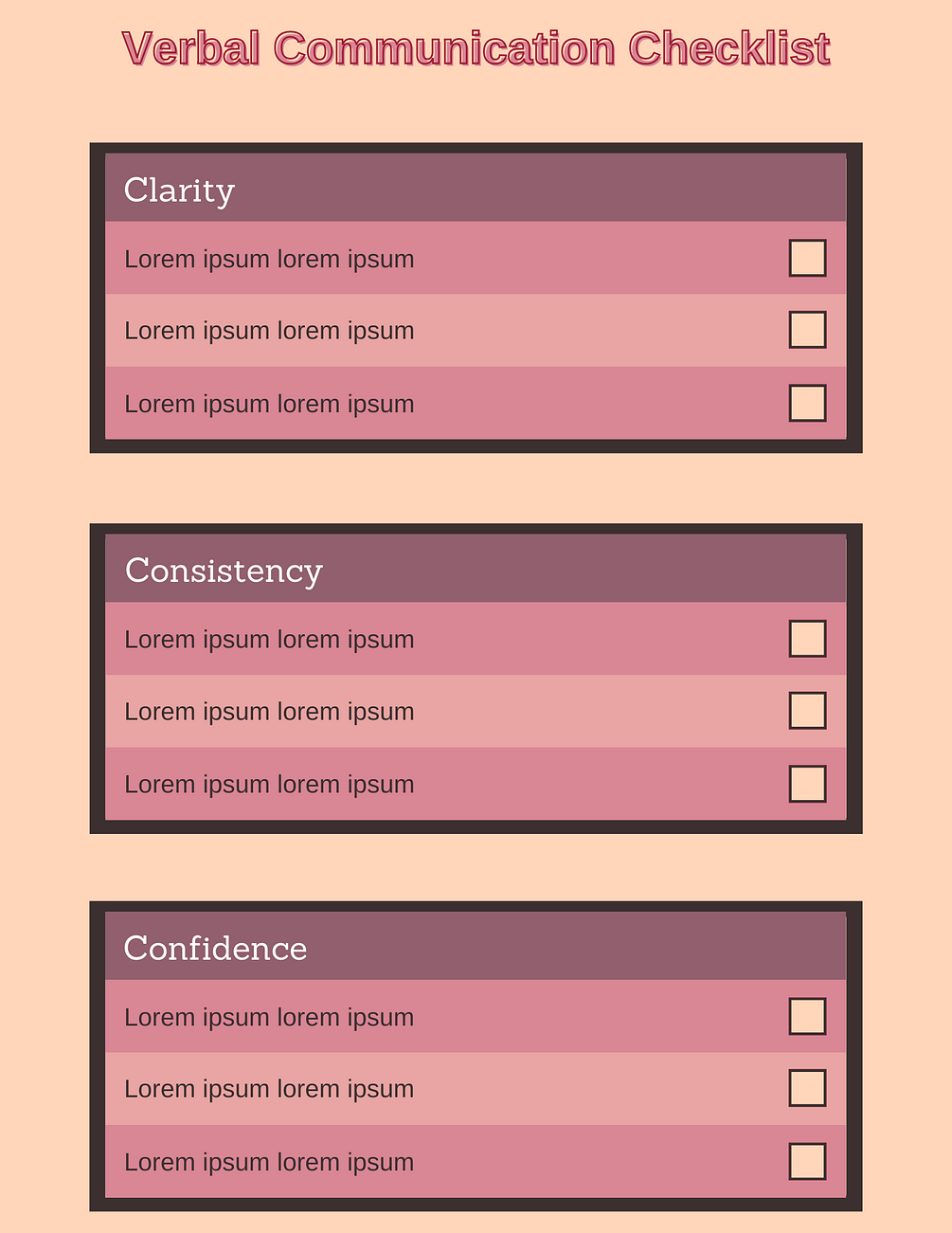 Verbal Communication Checklist
