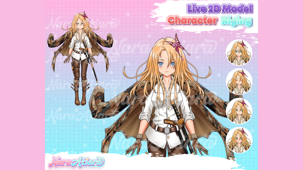 Vtuber Model and Rigging Anime Military Girl Premade, Live2d ready to ...