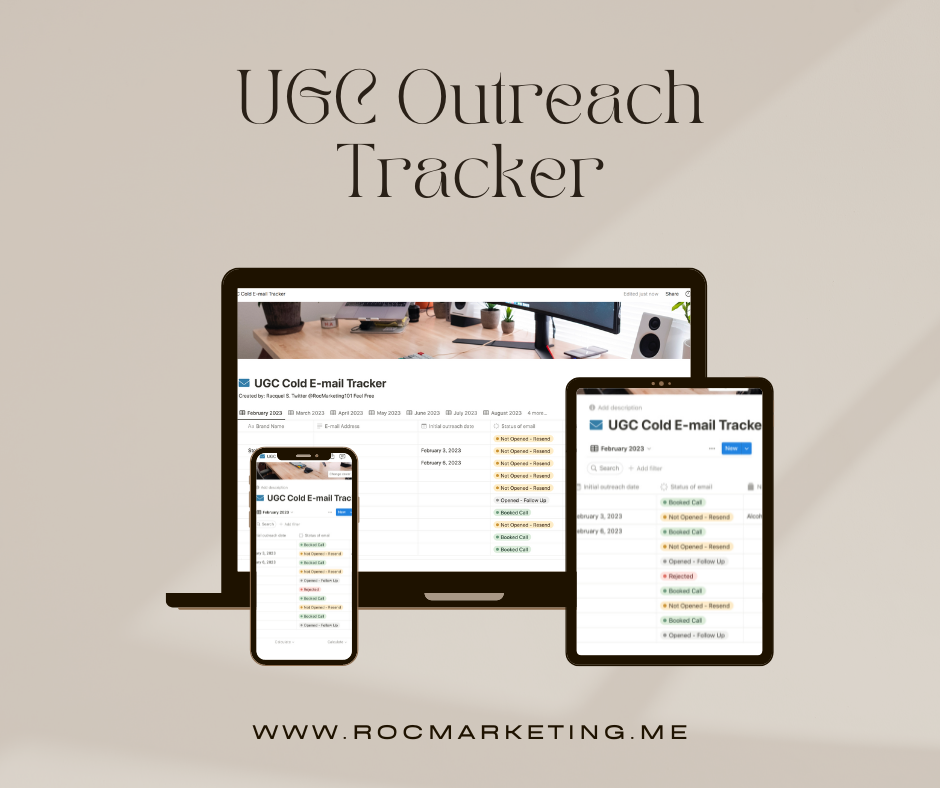 UGC email outreach tracker
