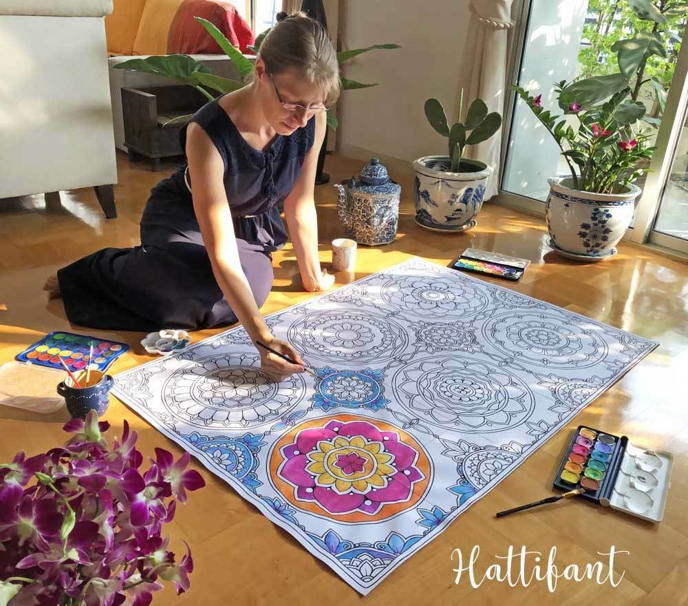GIANT Poster | Mandala Carpet to Color