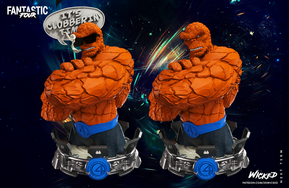 Wicked Marvel The Thing Bust: Tested and ready for 3d printing