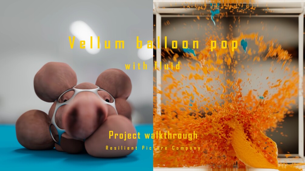 Houdini - Redshift - Vellum balloon pop