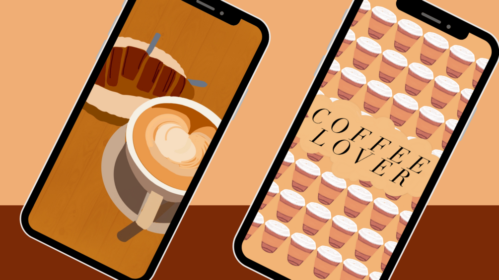 Coffee Lover Pattern And Coffe Breakfast Digital Phone Wallpapers