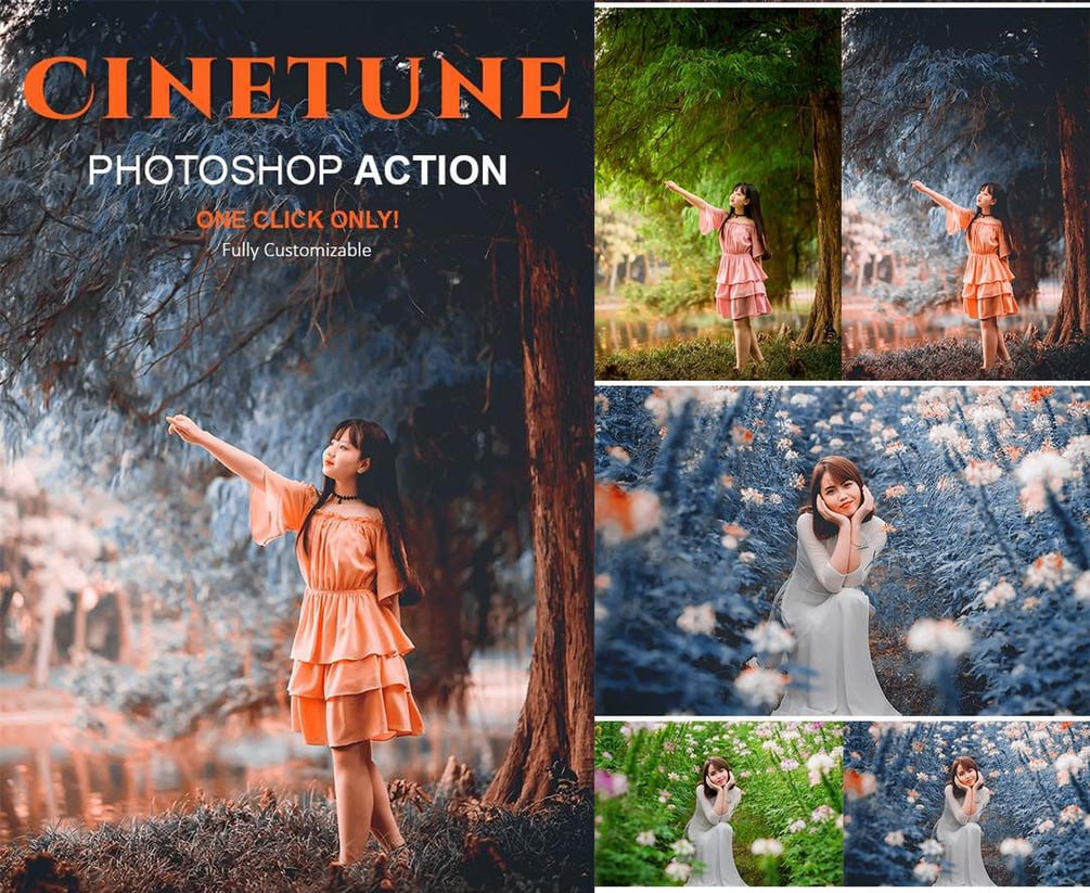 Cinetune cinematic color grading Effects Photoshop Action