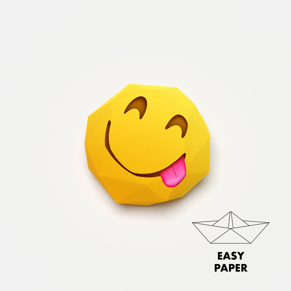 Excited Emoji Papercraft for beginners