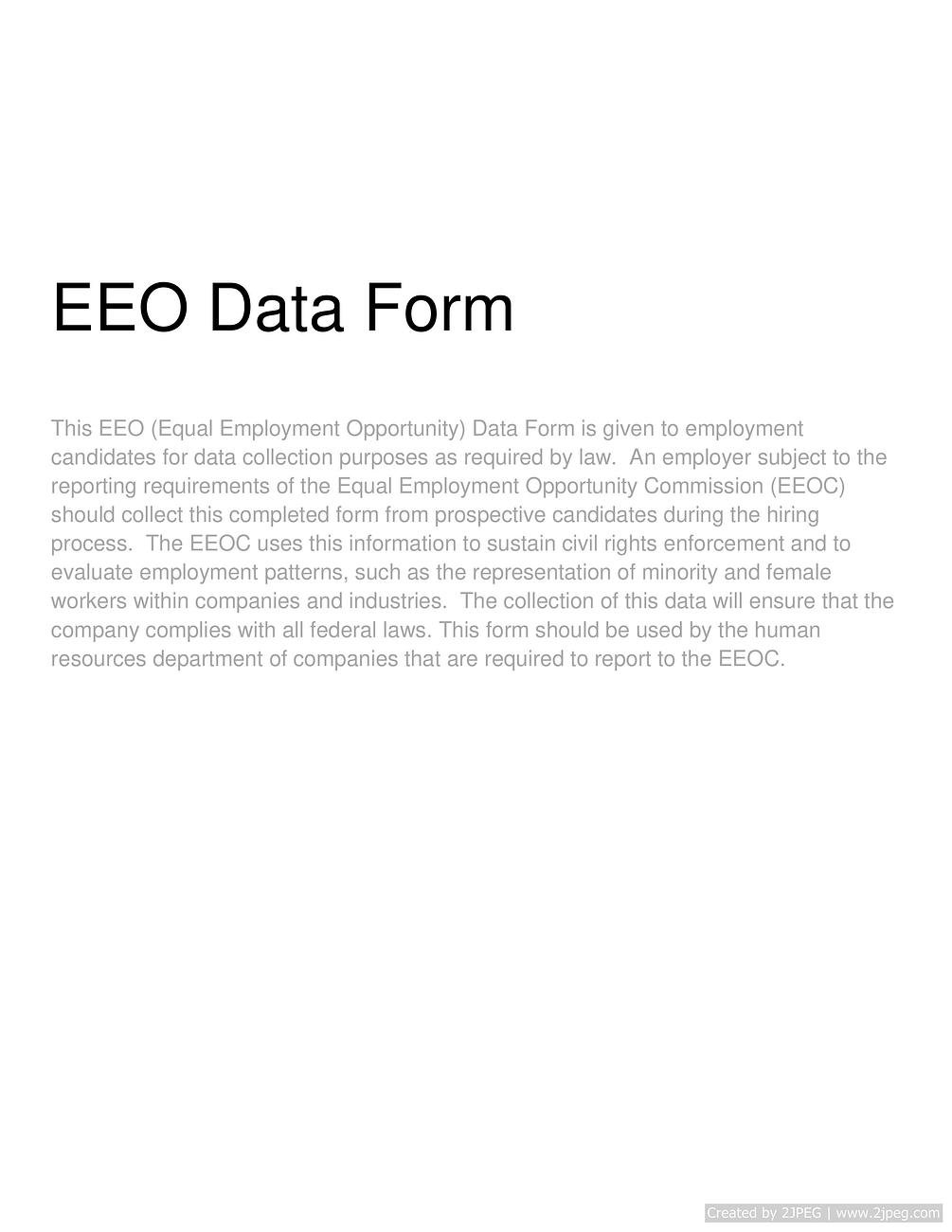 EEO Data Form