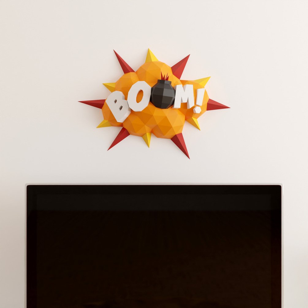 Boom Comics Pop Art Papercraft 3D DIY Low Poly Model PDF