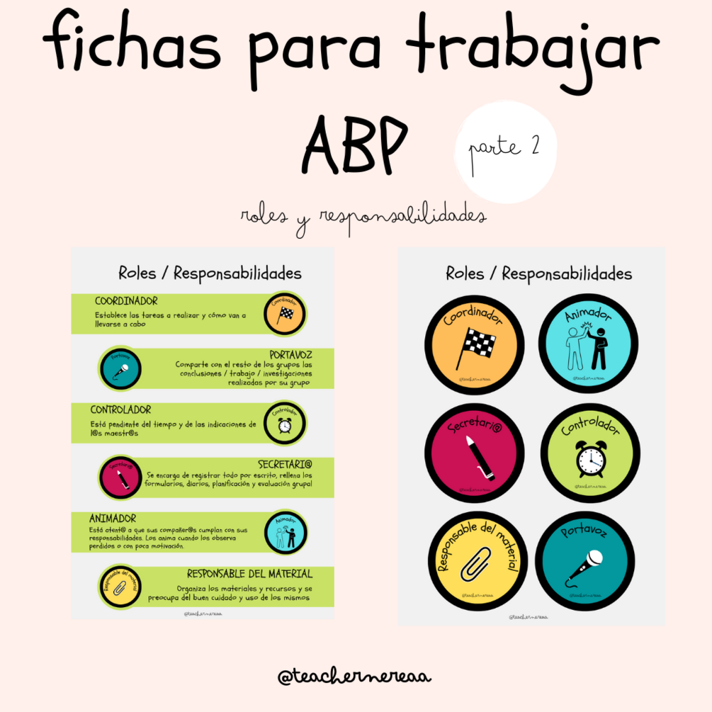 Roles para trabajar en grupo o ABP