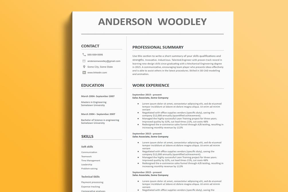(AC) Resume Template for 2021