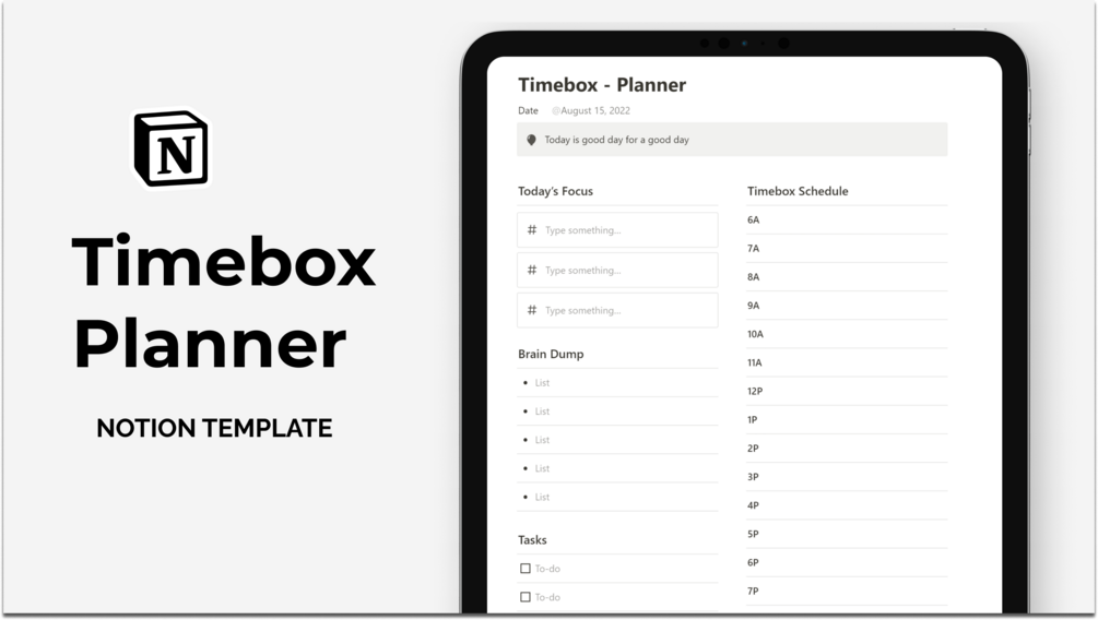Notion Timebox Planner.