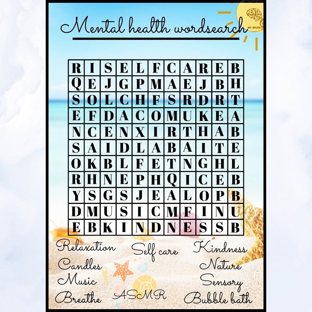 Mental health wordsearch