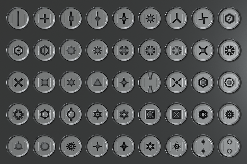 45 Sci- fiesque Screw head Decals