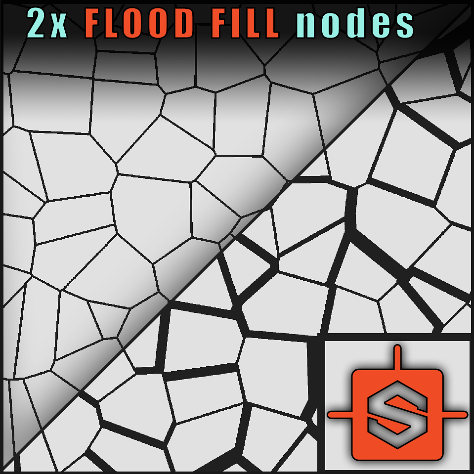 2x Flood Fill Nodes for Substance Designer