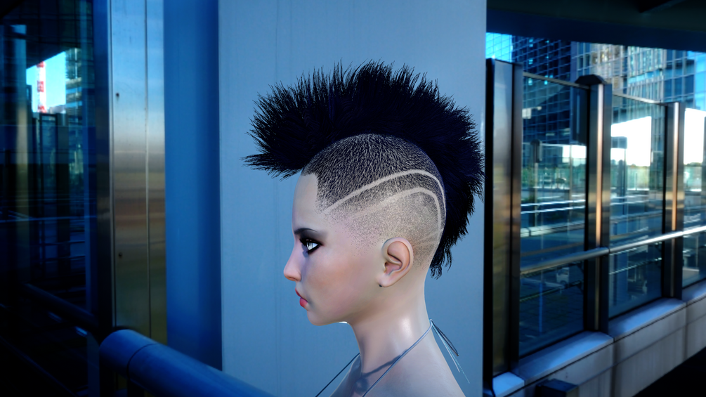 Mohawk01 hair from Cyberpunk 2077 for HS2