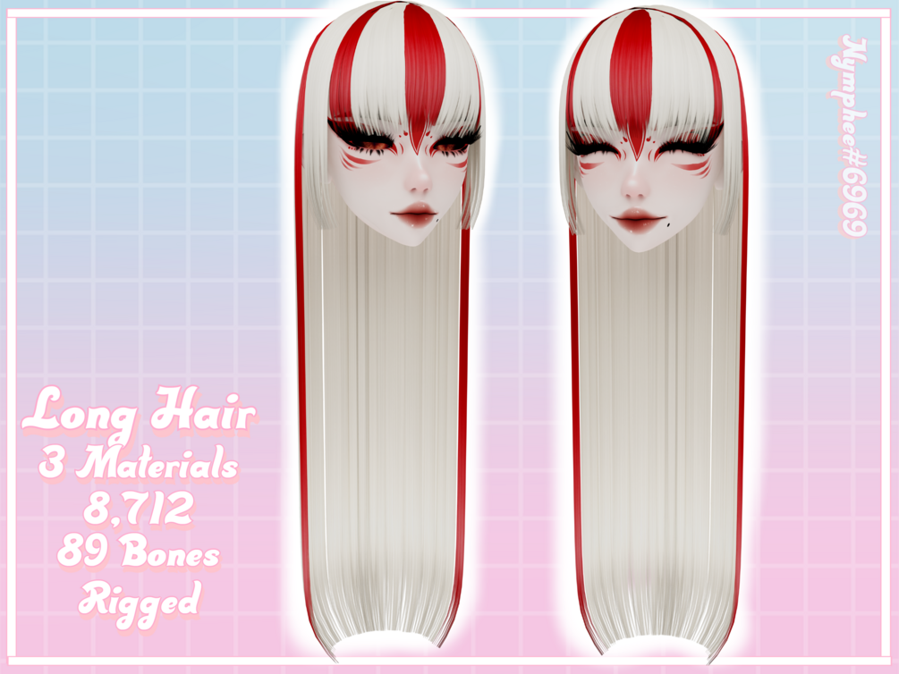 *FREE IN NITRO* Long Hair 1 - Vrchat Asset