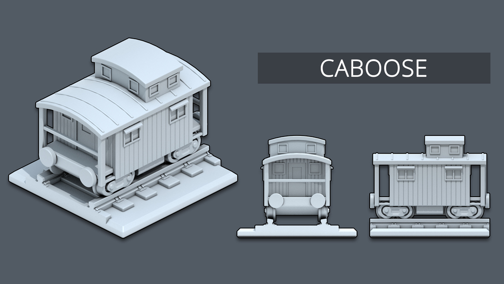 Caboose - STL files for 3D printing - Trains & Rails World - STL Miniversum
