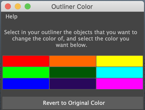 outlinerColorControl - An Outliner Organizer for Maya
