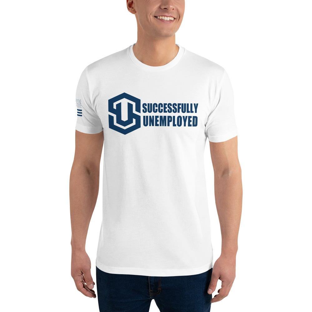 Mens Successfully Unemployed T-Shirt w/ Flag (White)