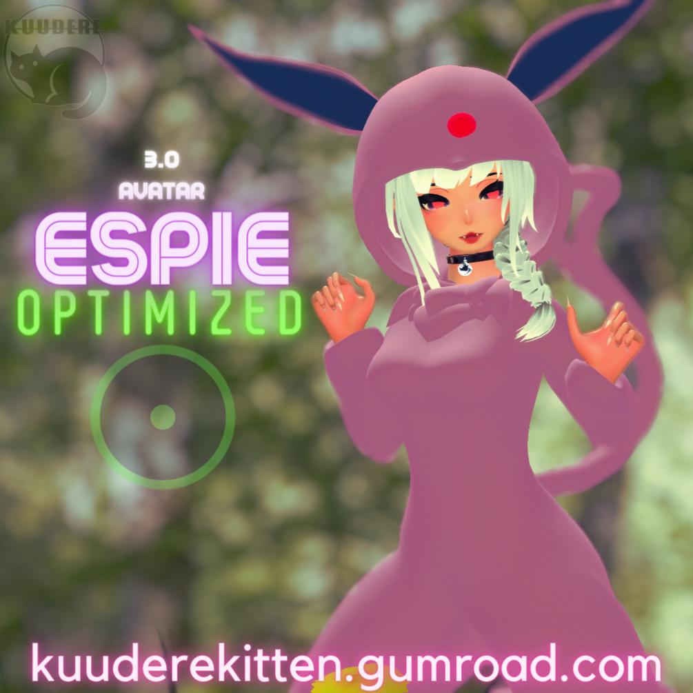 [OPTIMIZED] Espie, Psychic Fox Onesie Avatar [Physbone][SFW][3.0](3D Model)