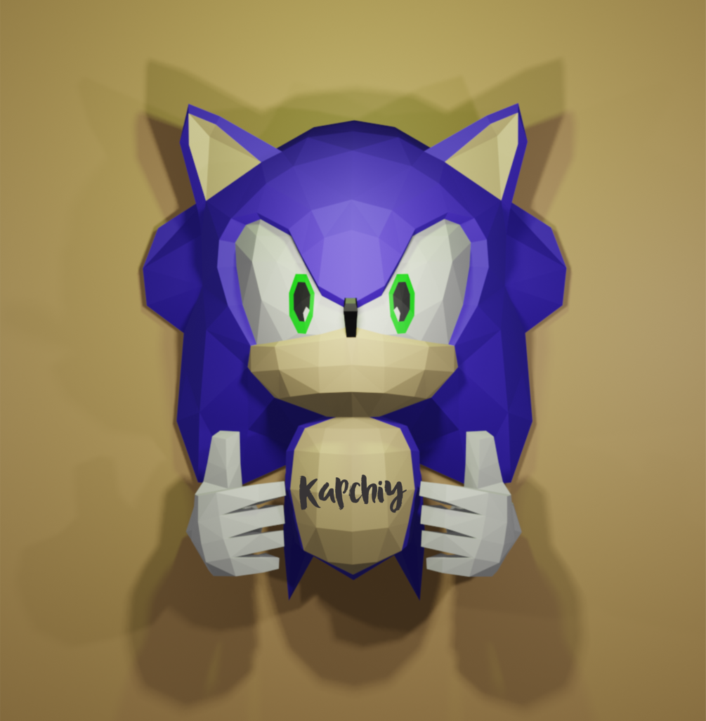 SONIC - PAPERCRAFT LOWPOLY 3D