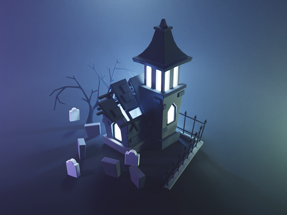 Free 3D Spooky House Scene