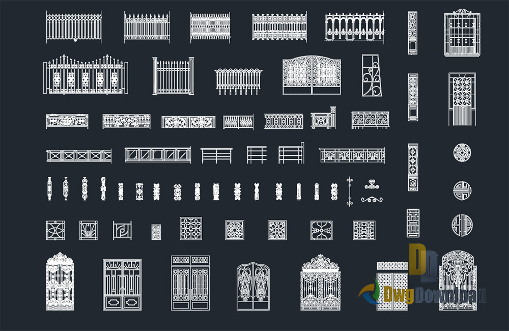 Gates Cad Blocks Dwg Download - FN0037