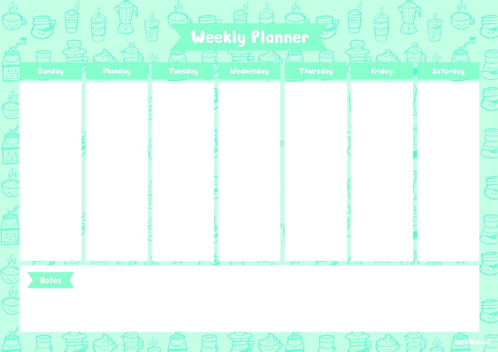 Digital Coffee Weekly Planner