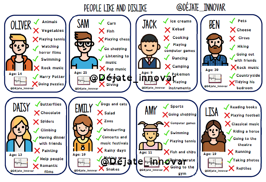 Cards - People like and dislike