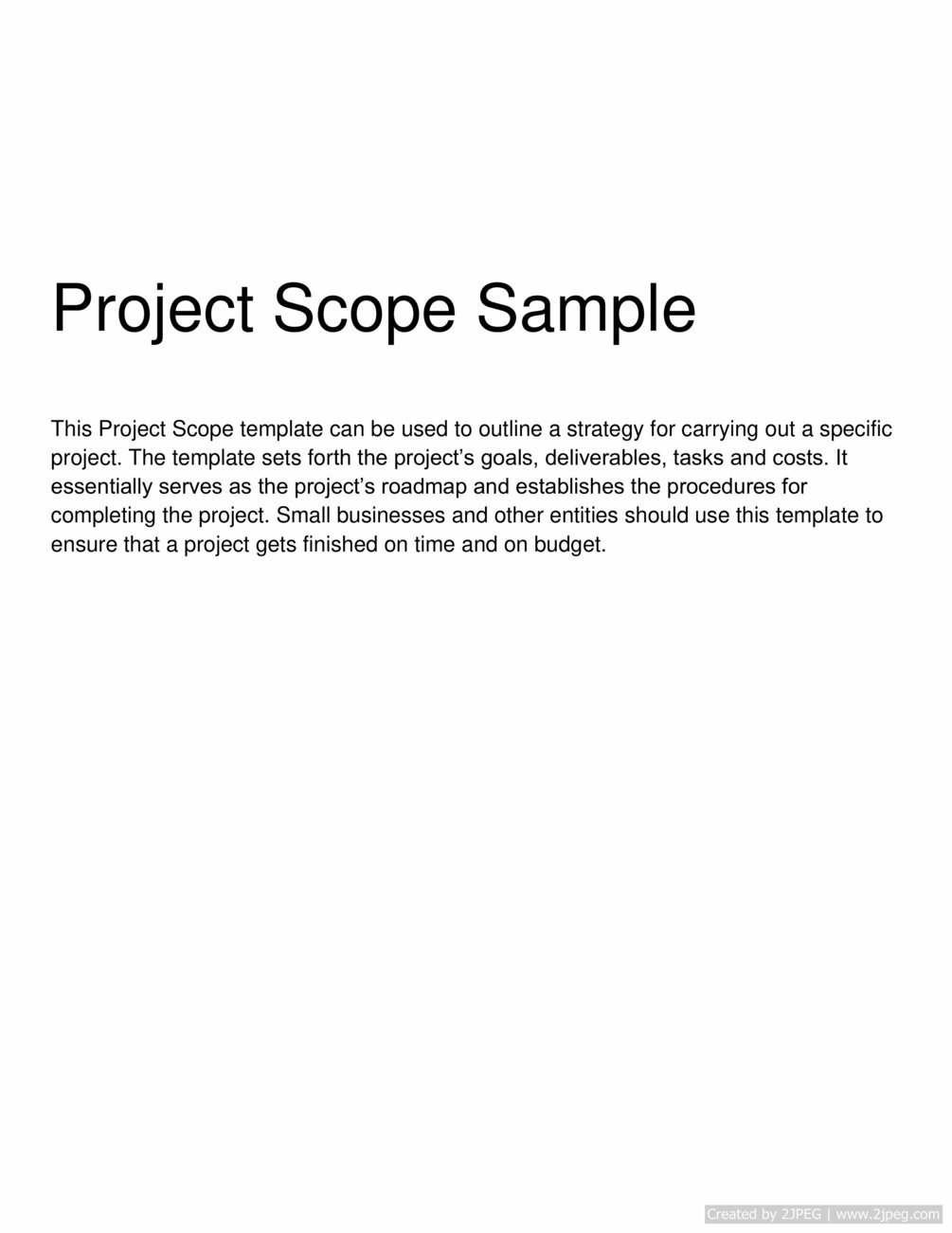 Project Scope Sample