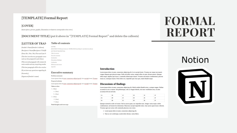 Formal Report [NOTION TEMPLATE]