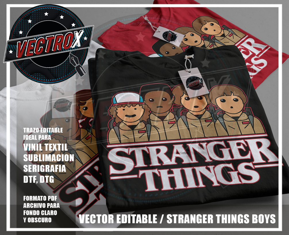 Vector Editable - Stranger Things Boys