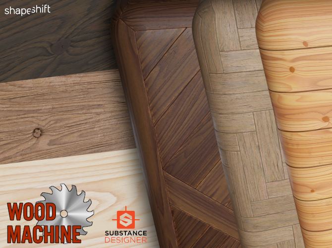 WoodMachine: all-purpose procedural wood generator for Substance Designer
