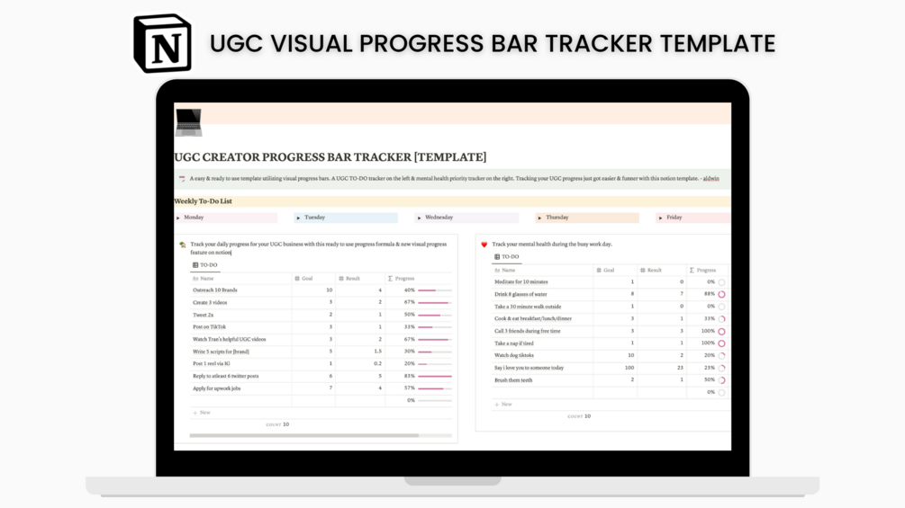 UGC Visual Progress Bar Tracker Template