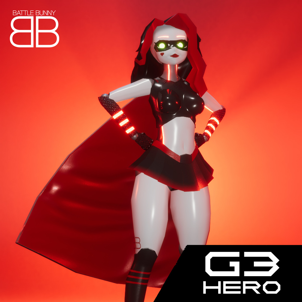 [Original 3D Model] BB G3 Robot Girl SuperHero VRChat Avatar