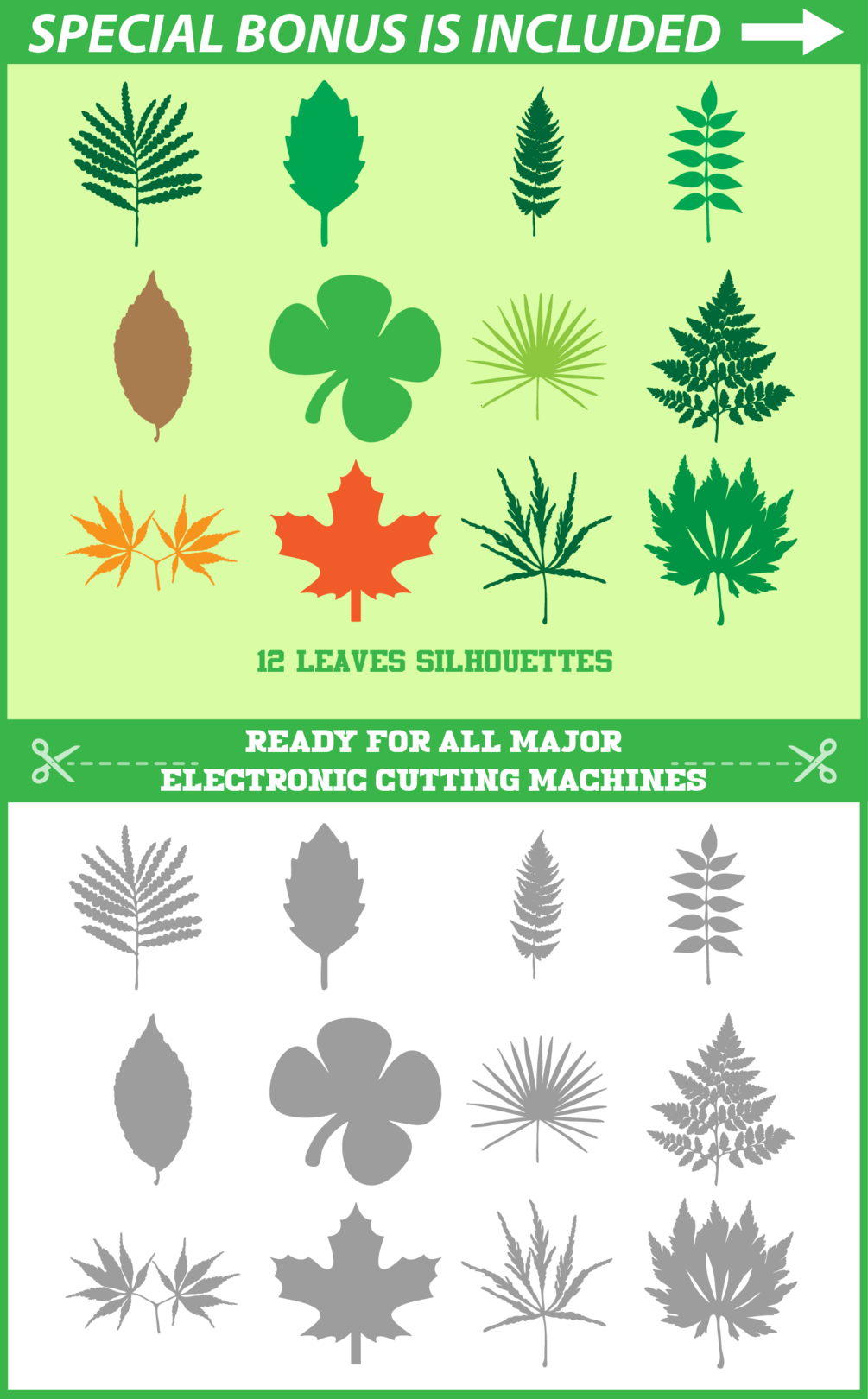 Leaf Cut Files | 12 Designs + Special GIFTS
