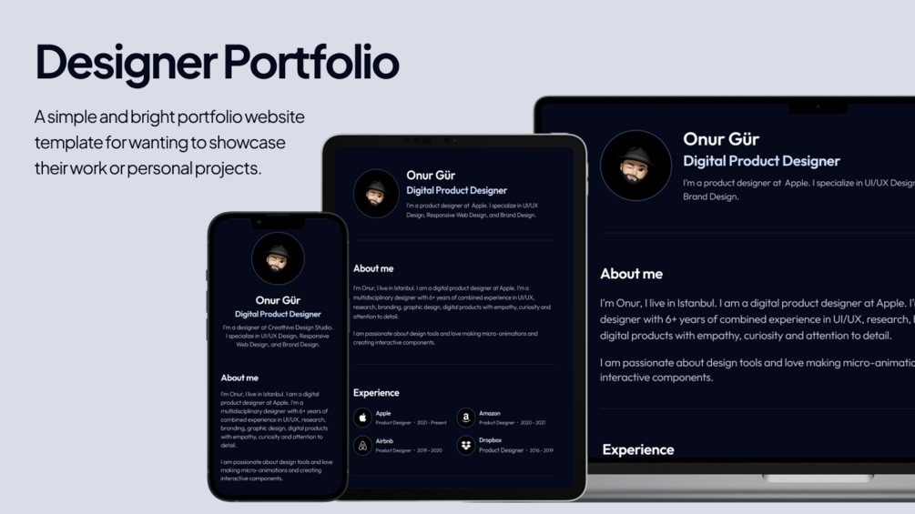 Designer Portfolio Template