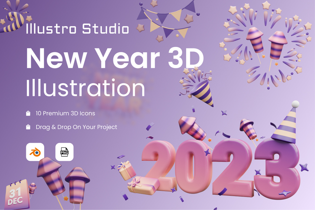 New Year 3D Illustration