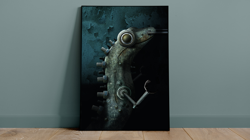 Digital Poster - Printable Wall Art - Creepy Cute Lizard Creature - 24x36