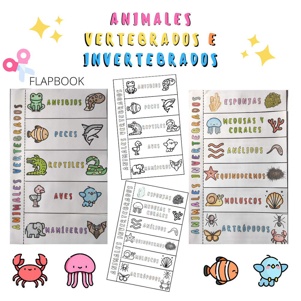 Animales vertebrados e invertebrados