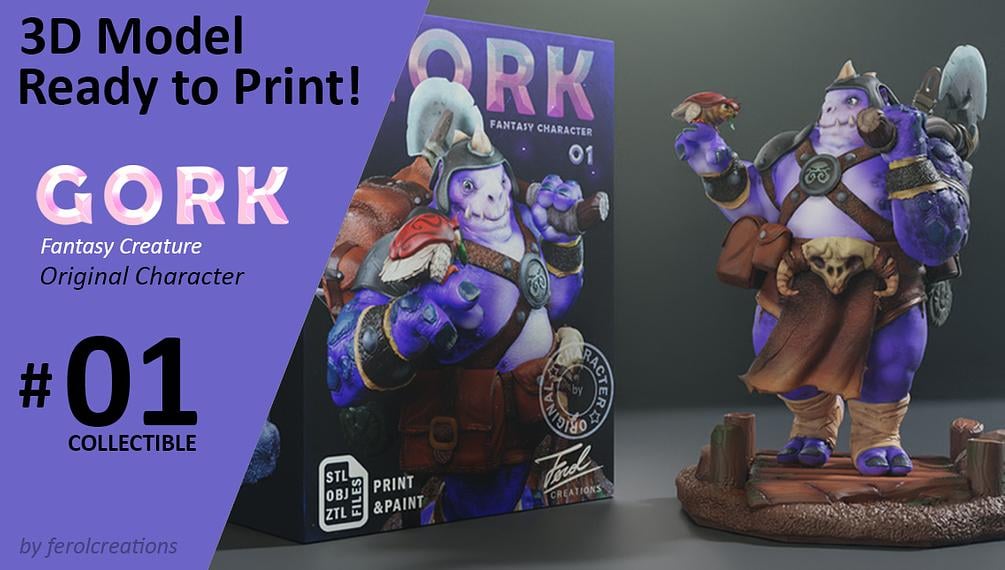 Gork Fantasy Creature 01- Ready for 3D Print