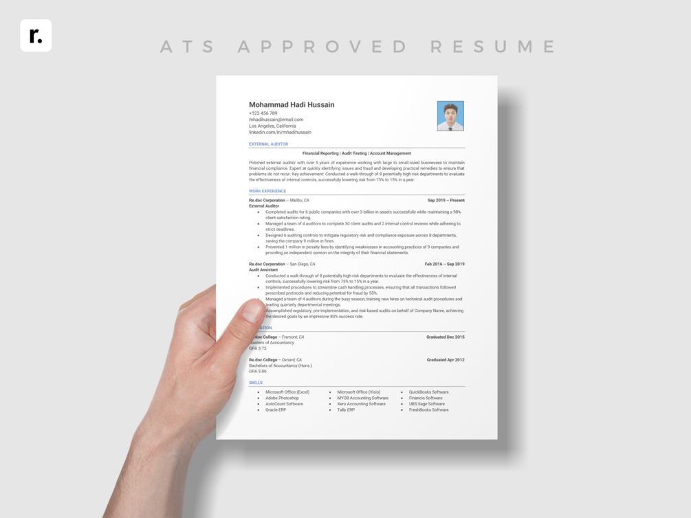 ATS Friendly Resume Template Chronological Order and Kit (Type 5)