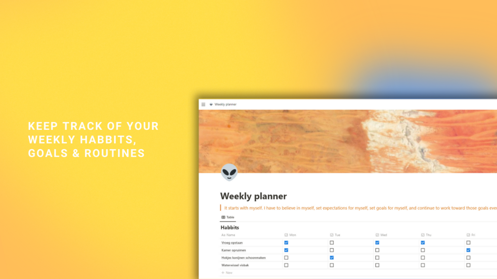 Weekly Reset Planner Template Notion